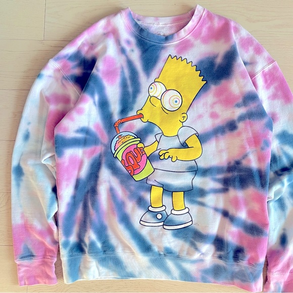 Simpsons | Sweaters | Bart Simpsons Brain Freeze Psychedelic Tie Dye ...
